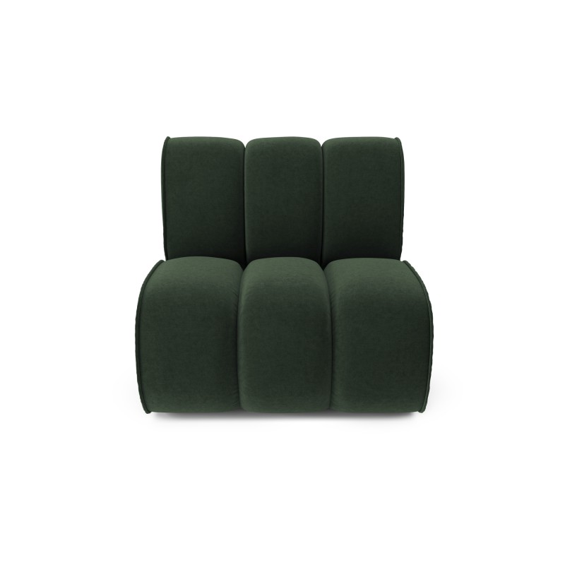 Chauffeuse LEONIE fixe velours vert sapin 1 place