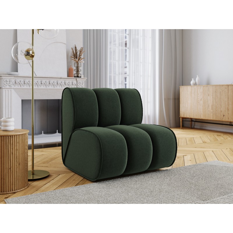 Chauffeuse LEONIE fixe velours vert sapin 1 place