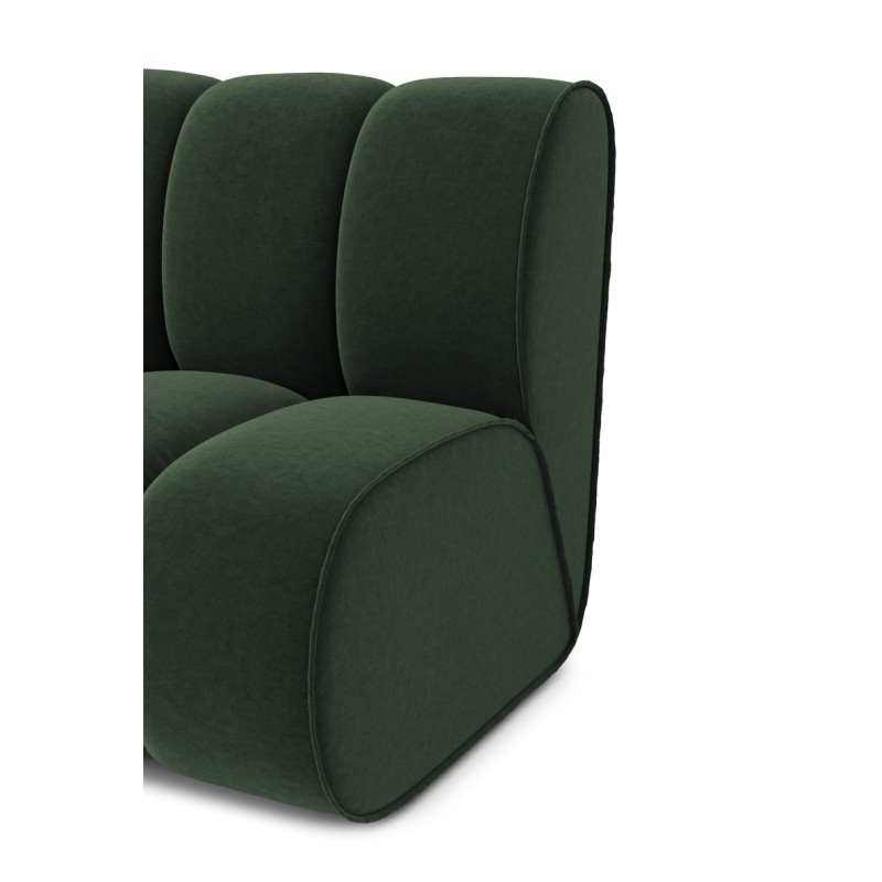 Chauffeuse LEONIE fixe velours vert sapin 1 place