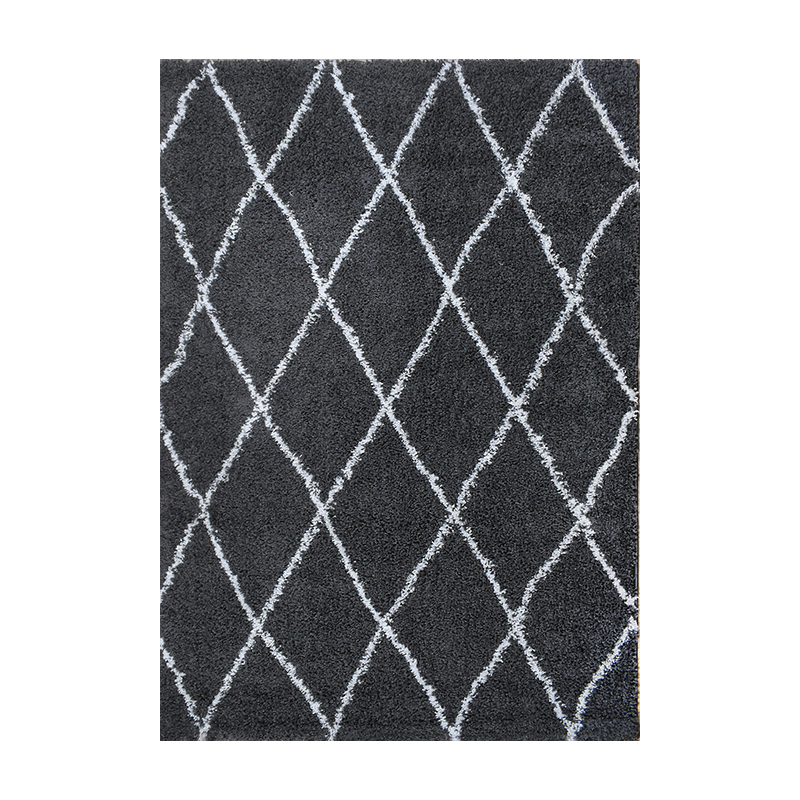 Tapis THEA anthracite motif losange 80x140 cm