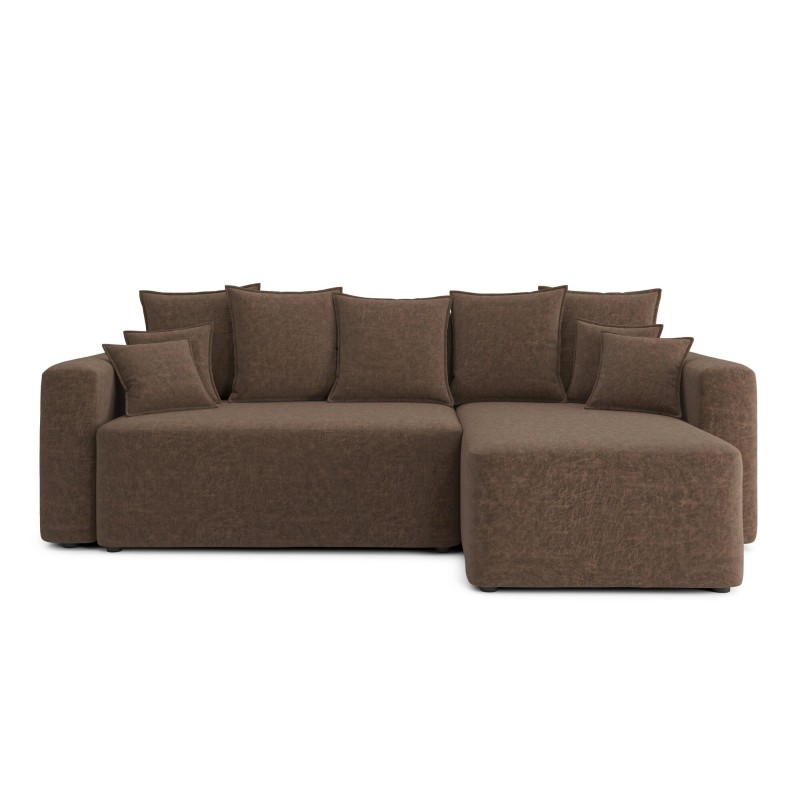 Canapé angle MIKE convertible PU marron 4 places