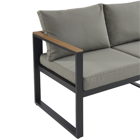 Salon de jardin ELONA 5 en aluminium tissu gris foncé avec housse
