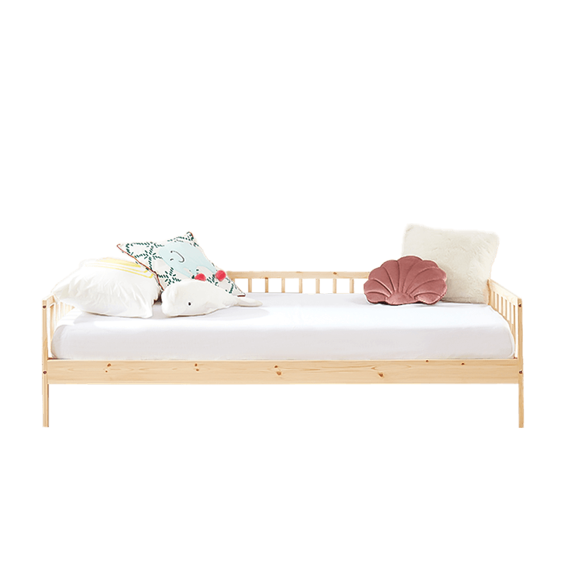 Lit enfant LOU pin massif terracotta 70x140 sommier inclus
