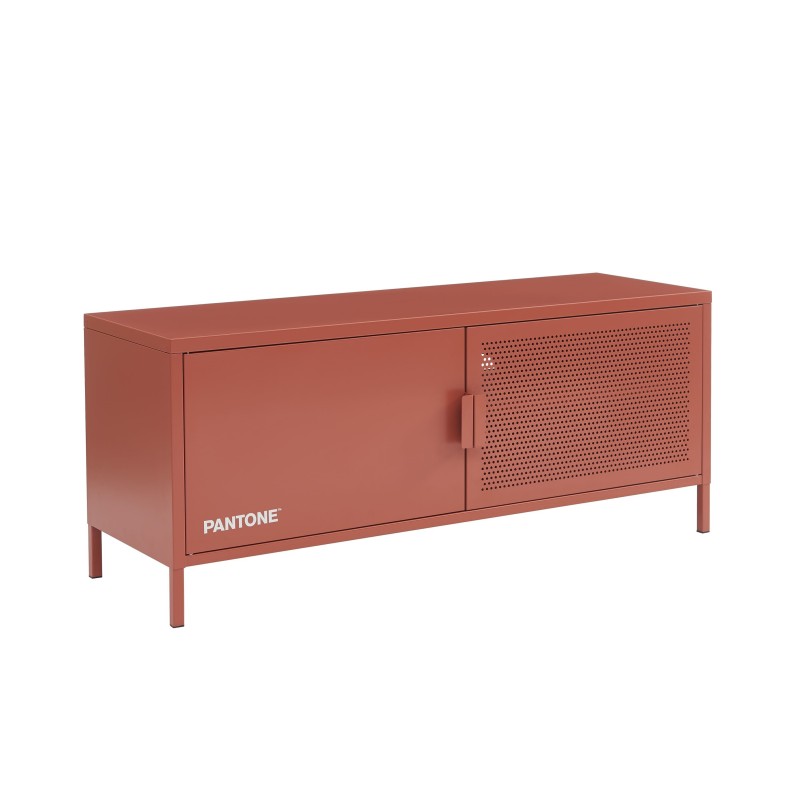 Meuble TV PANTONE en métal terracotta 120cm